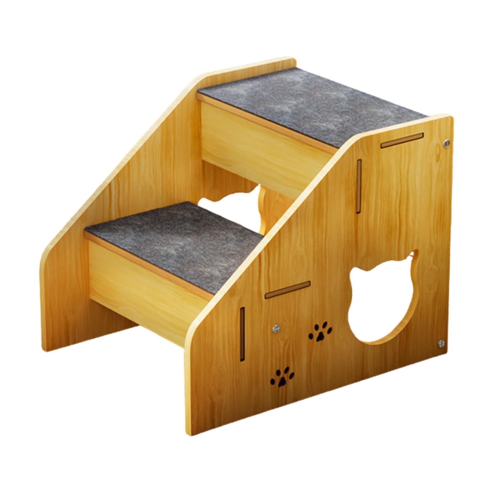 TOOYFUL Wooden Pet Stairs, Cat Stairs Accessories,Non Slip ,Detachable ...