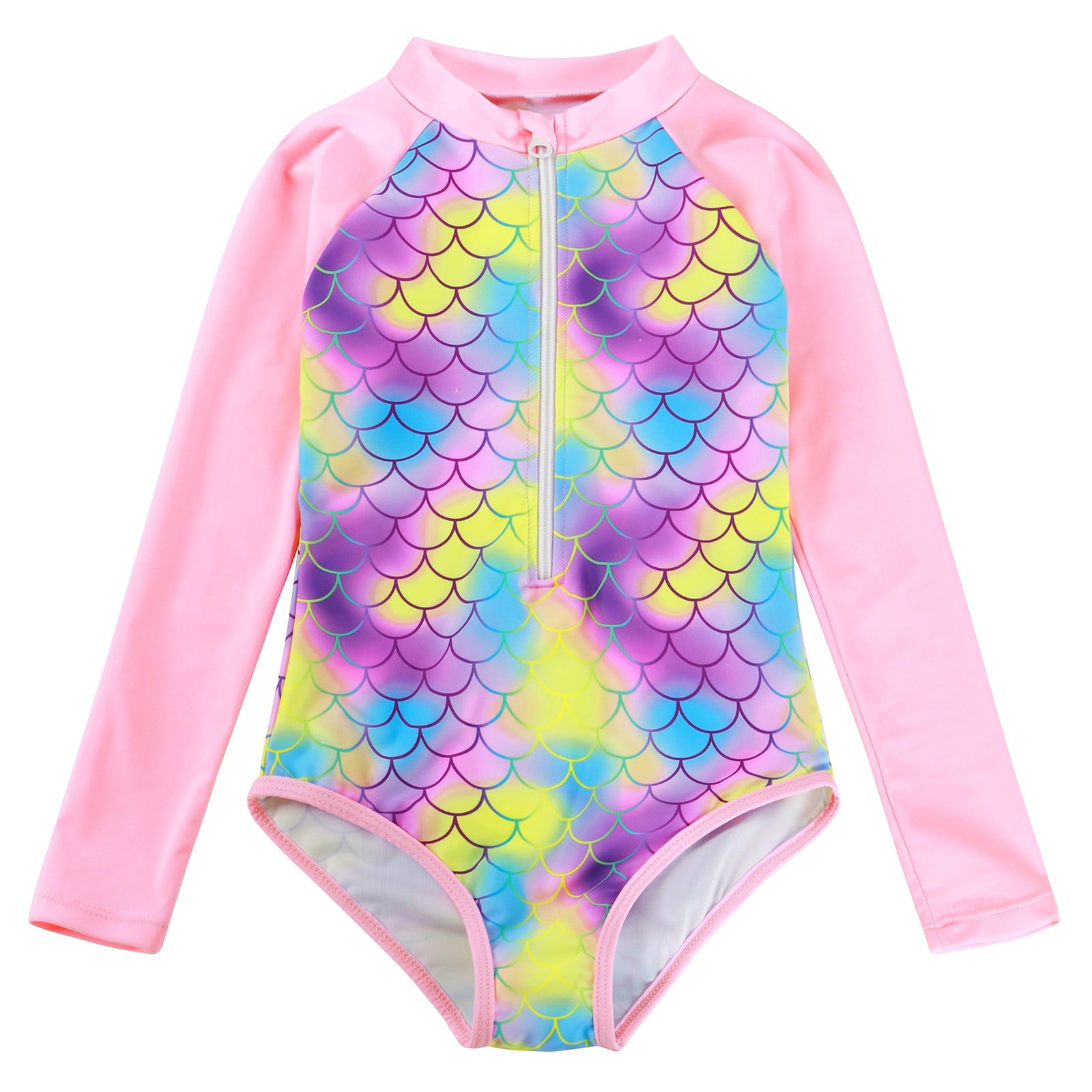 TOOYOU Girls One-Piece Swimsuit Long Sleeve Bathing Suit For Swimming ...