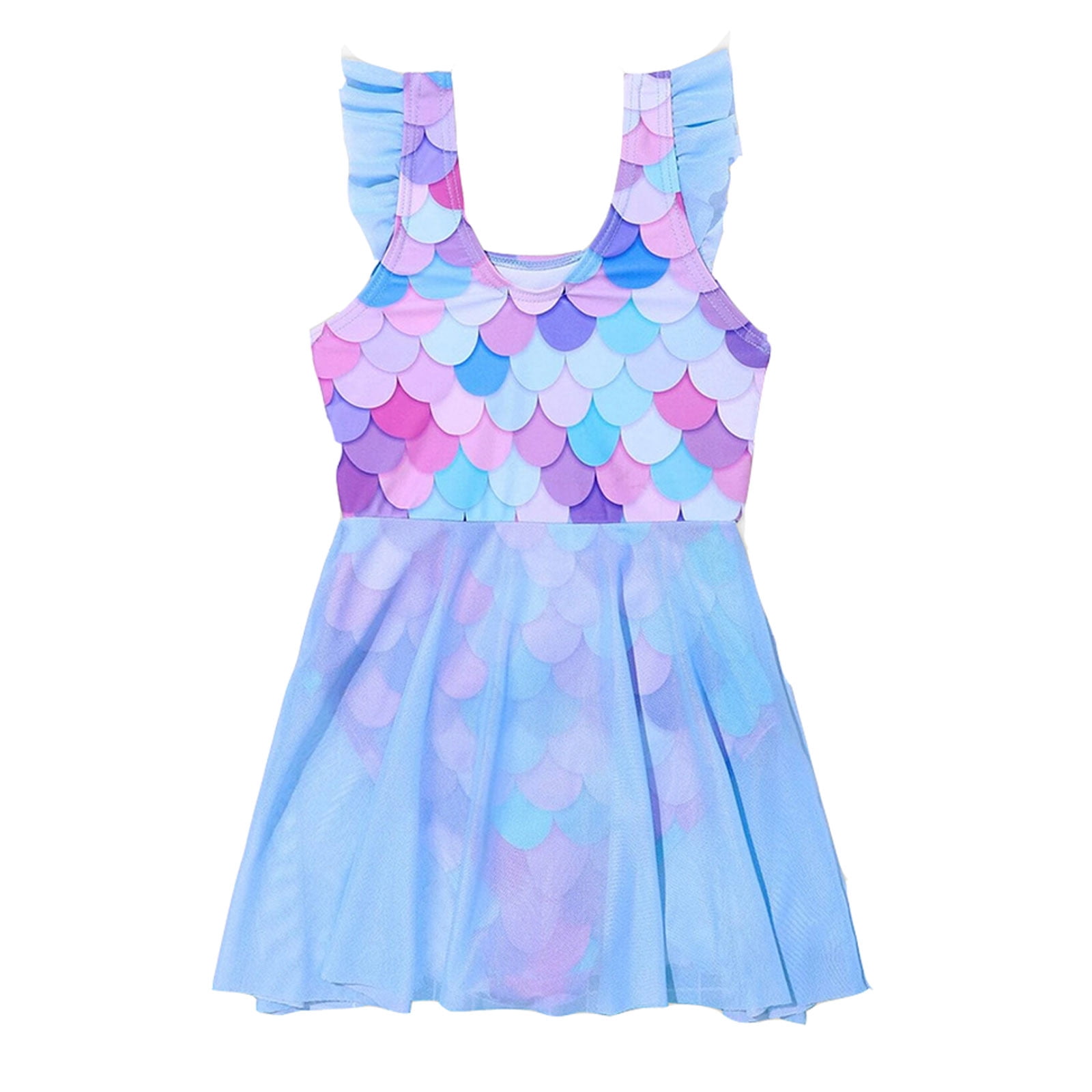 TOOYOU Girls One-Piece Swimsuit Print Fashion Personality Sleeveless ...