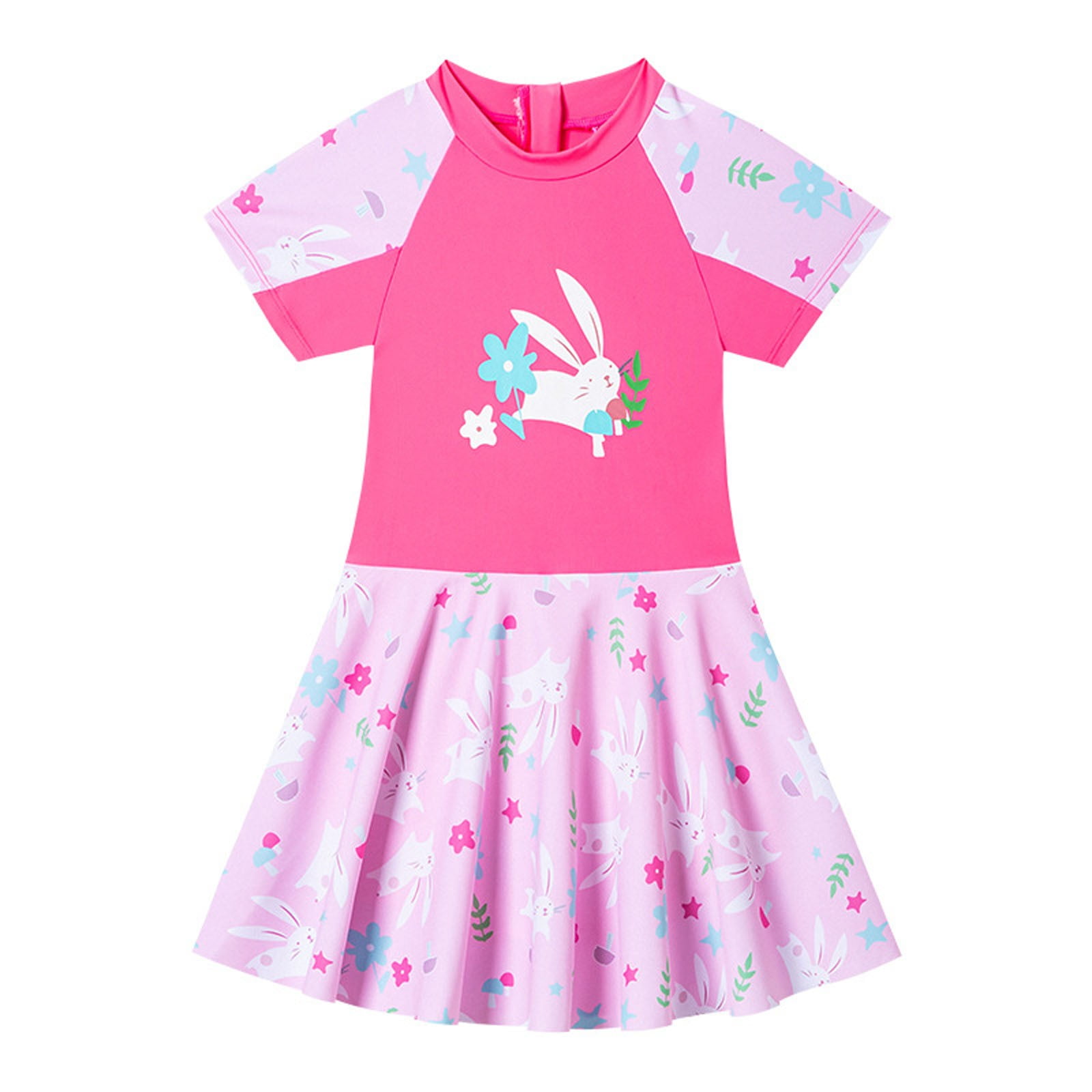 TOOYOU Girls One-Piece Swimsuit Toddler Sleeveless Cartoon Rabbit Print ...