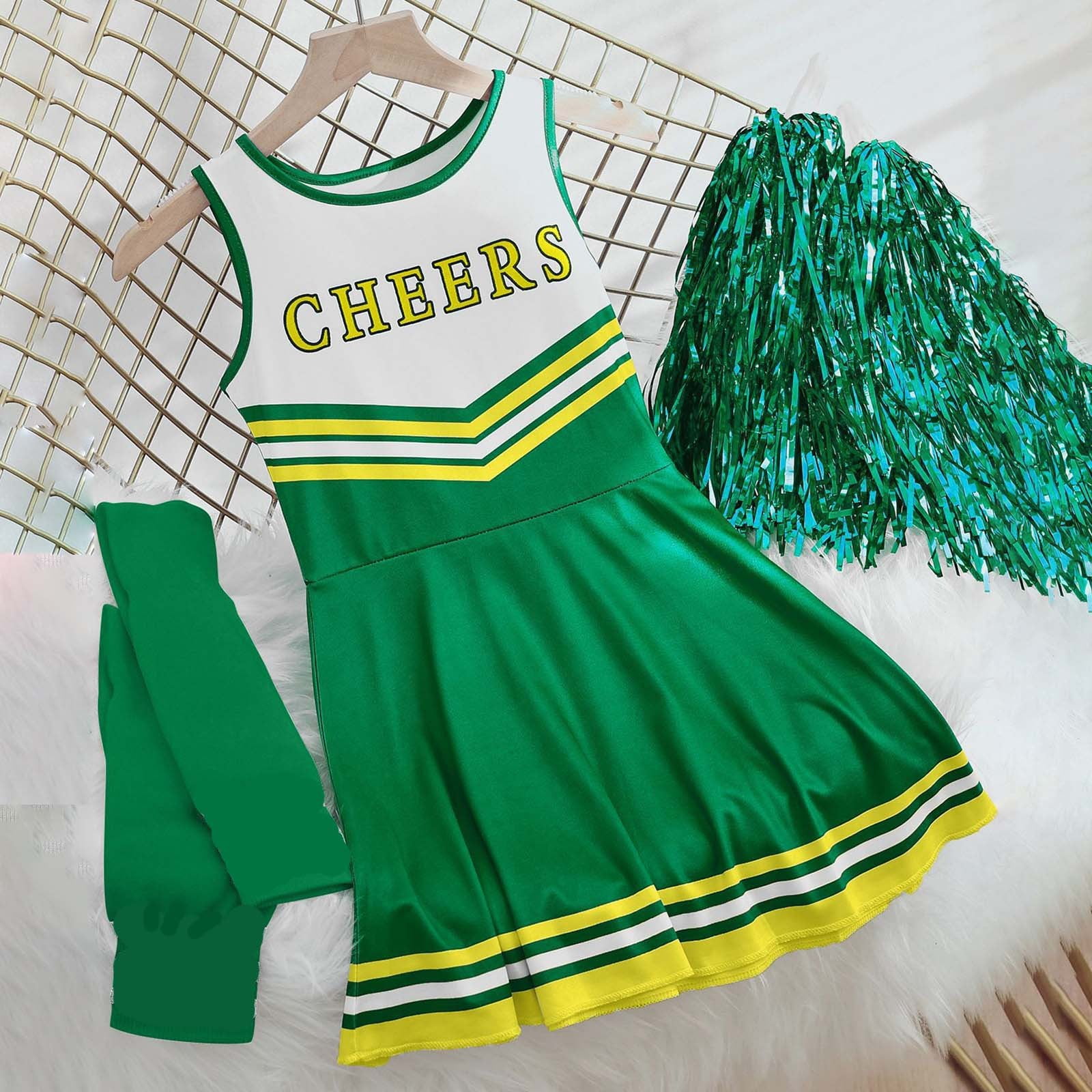 TOOYOU Girls Outfits Cheerleading Dress 4 Piece Sleeveless Crop Tops ...