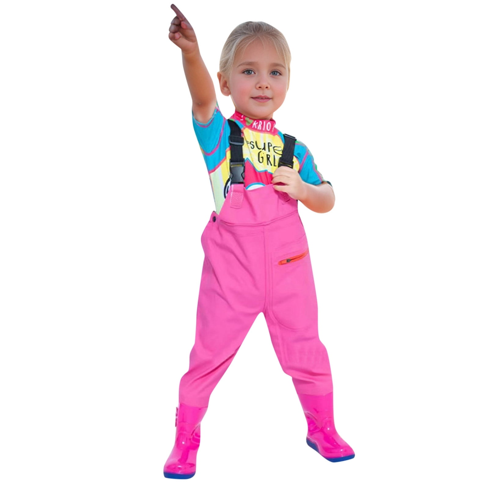 TOOYOU Girls Romper Chest Waders Youth Fishing Waders With Pocket Water ...