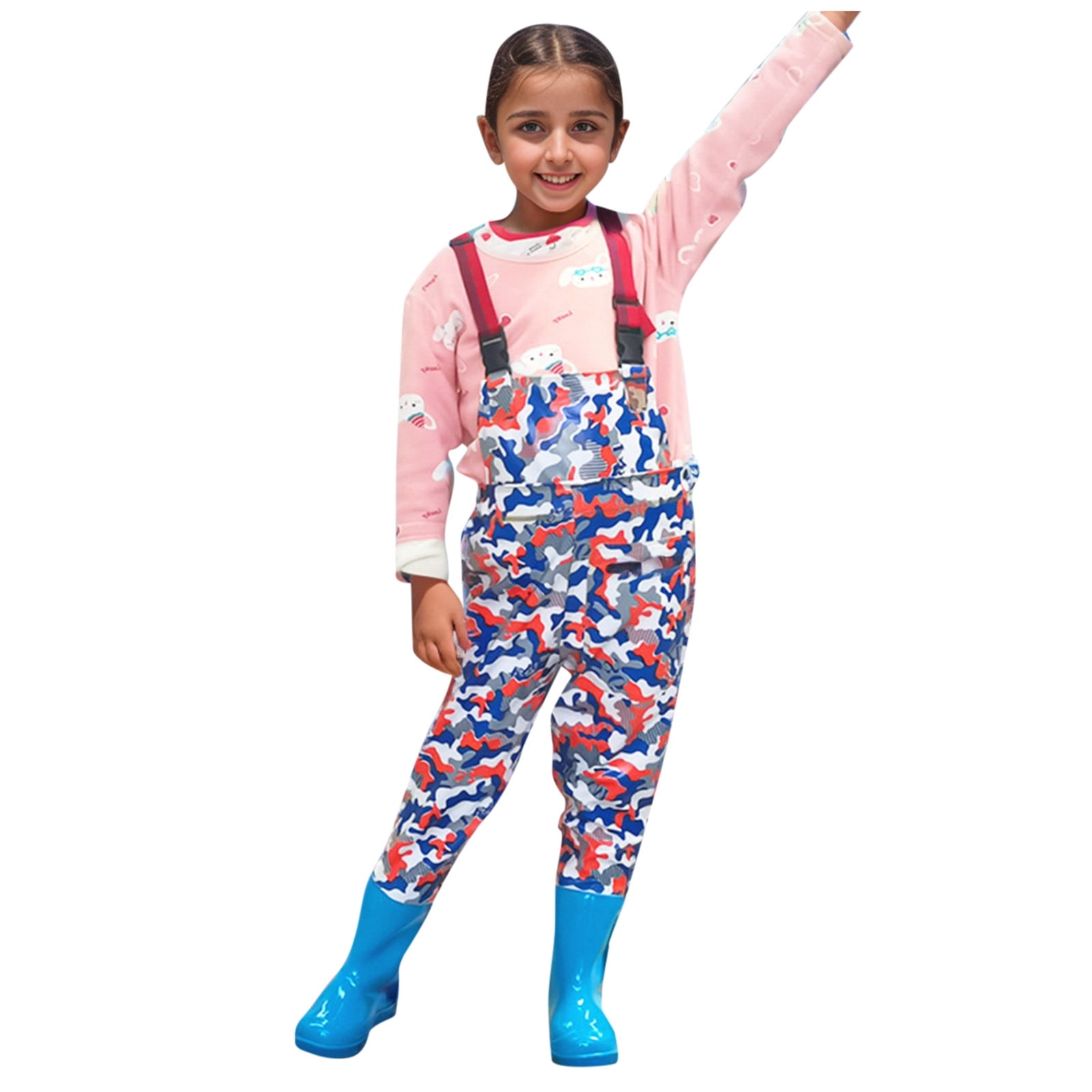 TOOYOU Girls Romper Kids Cartoon Camo Chest Waders Youth Fishing Waders ...
