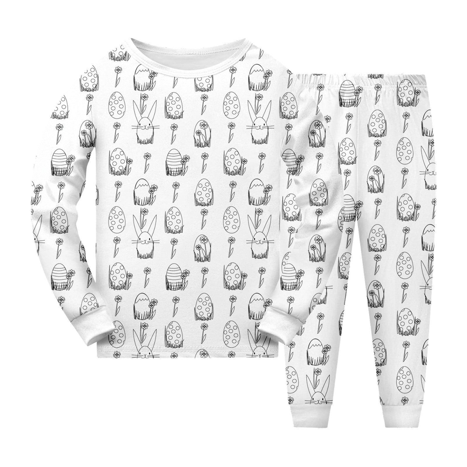 TOOYOU Girls Sleepwear Outfit Sets Rabbit Eggs Diy Hand Painted ...