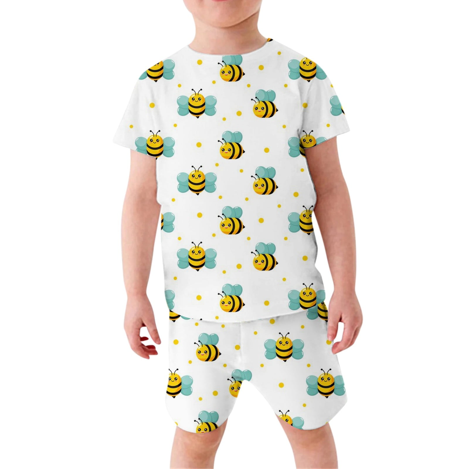 TOOYOU Girls Summer Outfit Sets Kids Bee Themed Cute Graphic Short ...