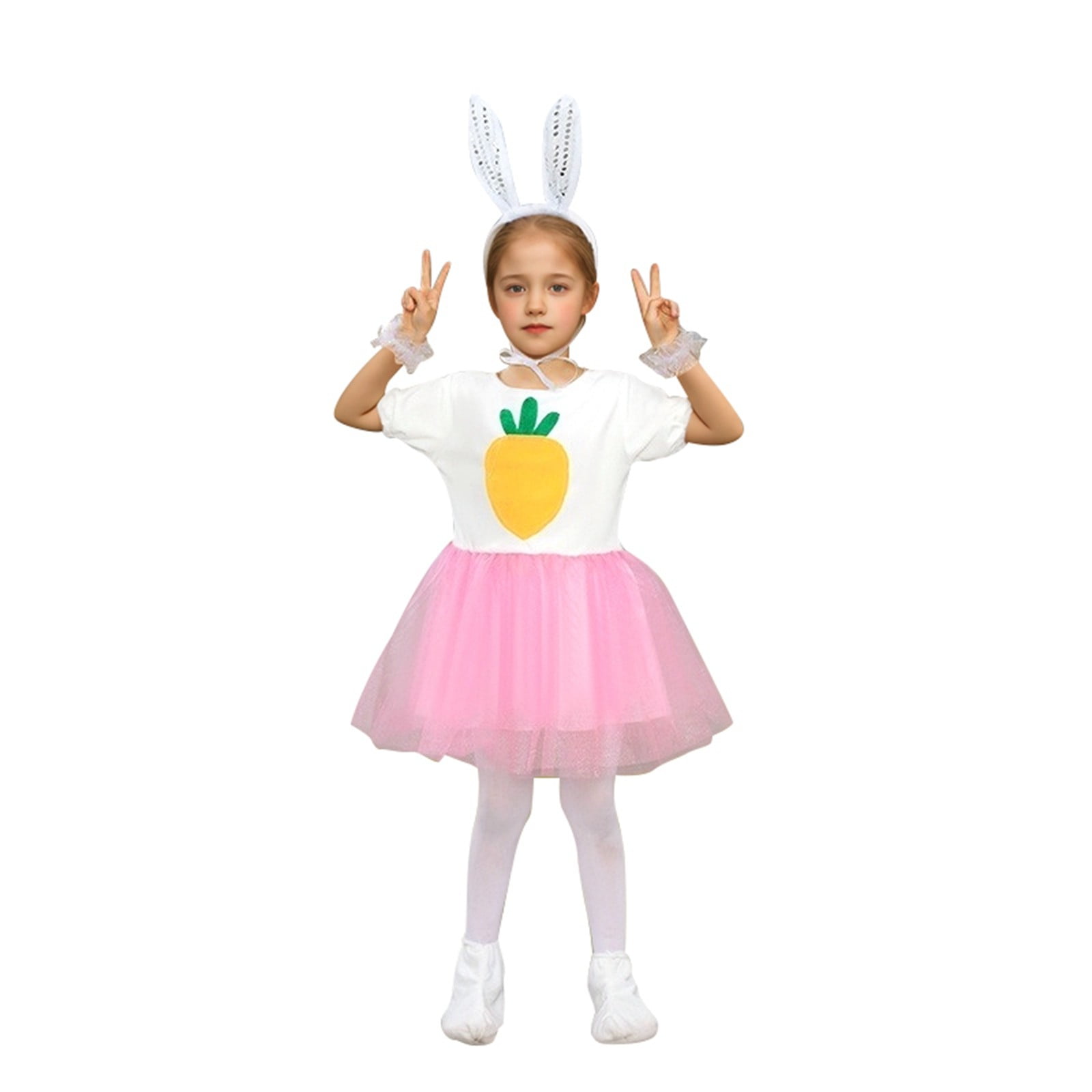 TOOYOU Girls Summer Outfit Sets Rabbit Print Decorative Mesh Skirt For ...