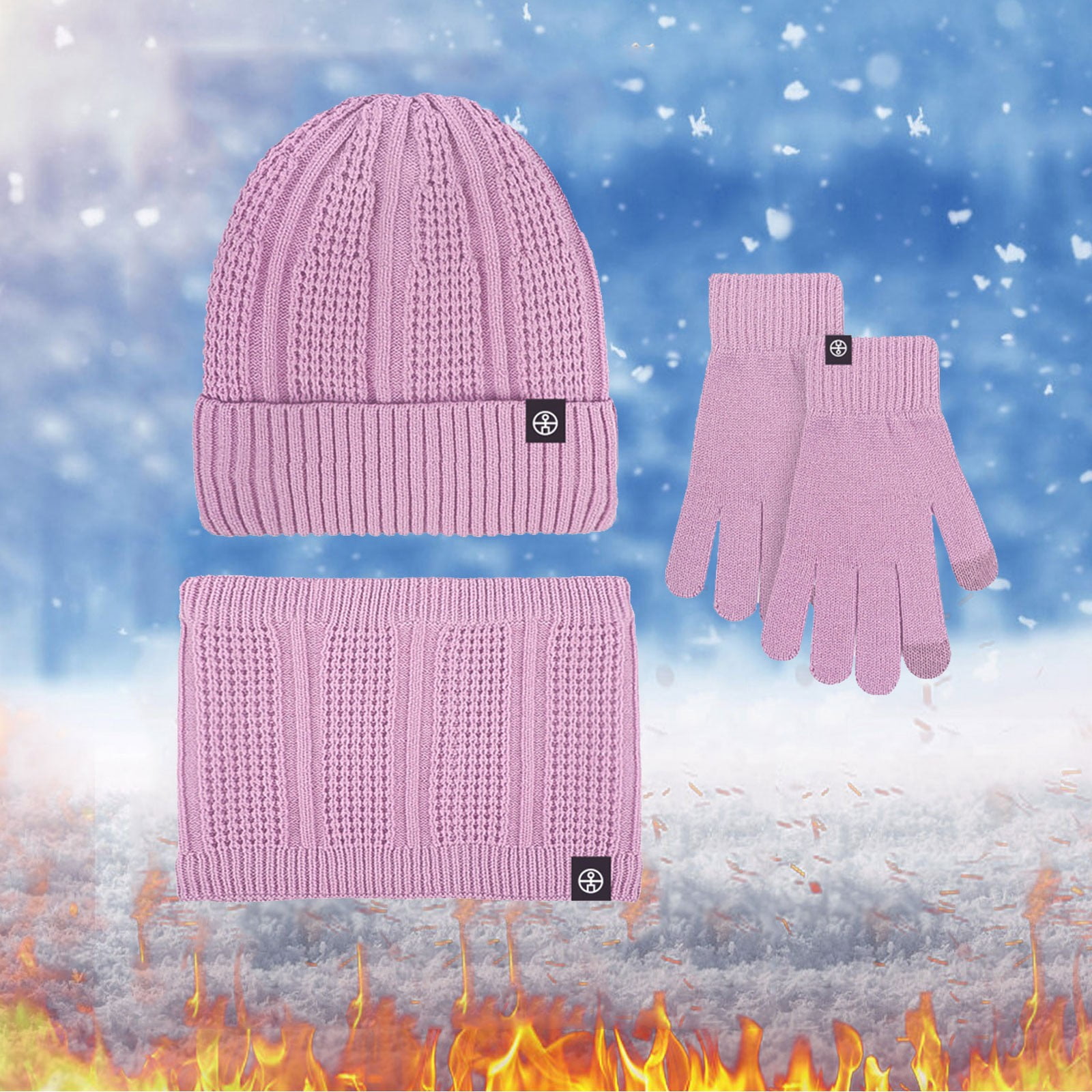 TOOYOU Men Women Winter Hat Warmer Scarf Touchscreen Gloves Set Warmer ...
