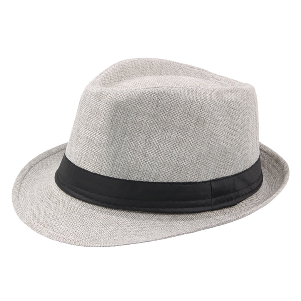 TOOYOU Straw Fedora Hats For Men And Women Short Brim Summer Beach Hat ...