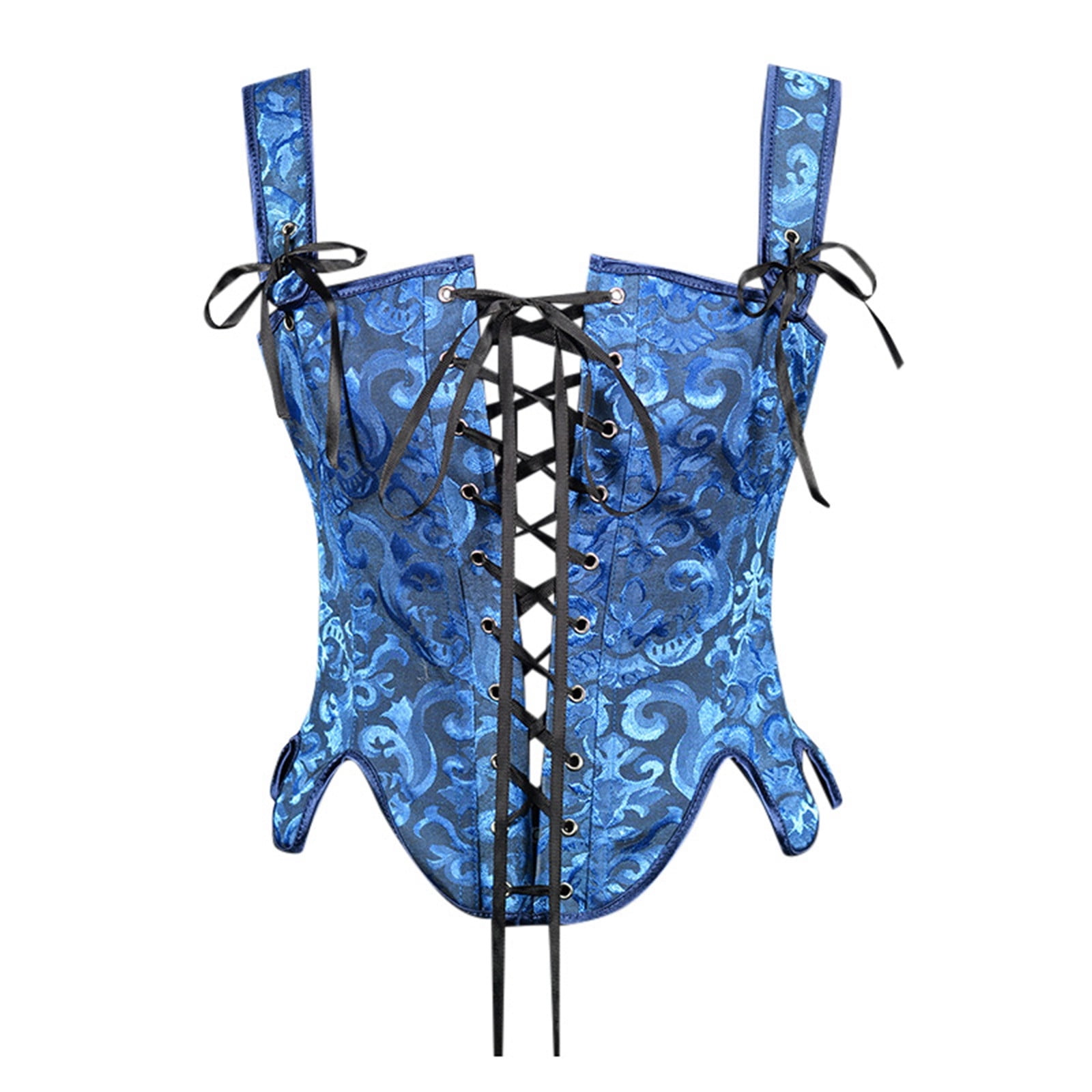 TOOYOU Women Corset Top New Fashion Strap Fish Bone Jacquard Petal ...