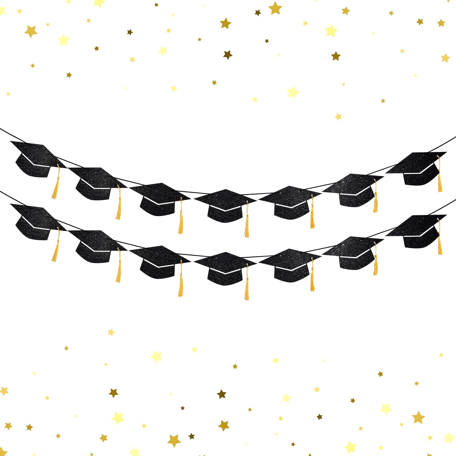 TOOYUMON Graduation Decorations 2025 RRF12 - Pre-Strung Black ...