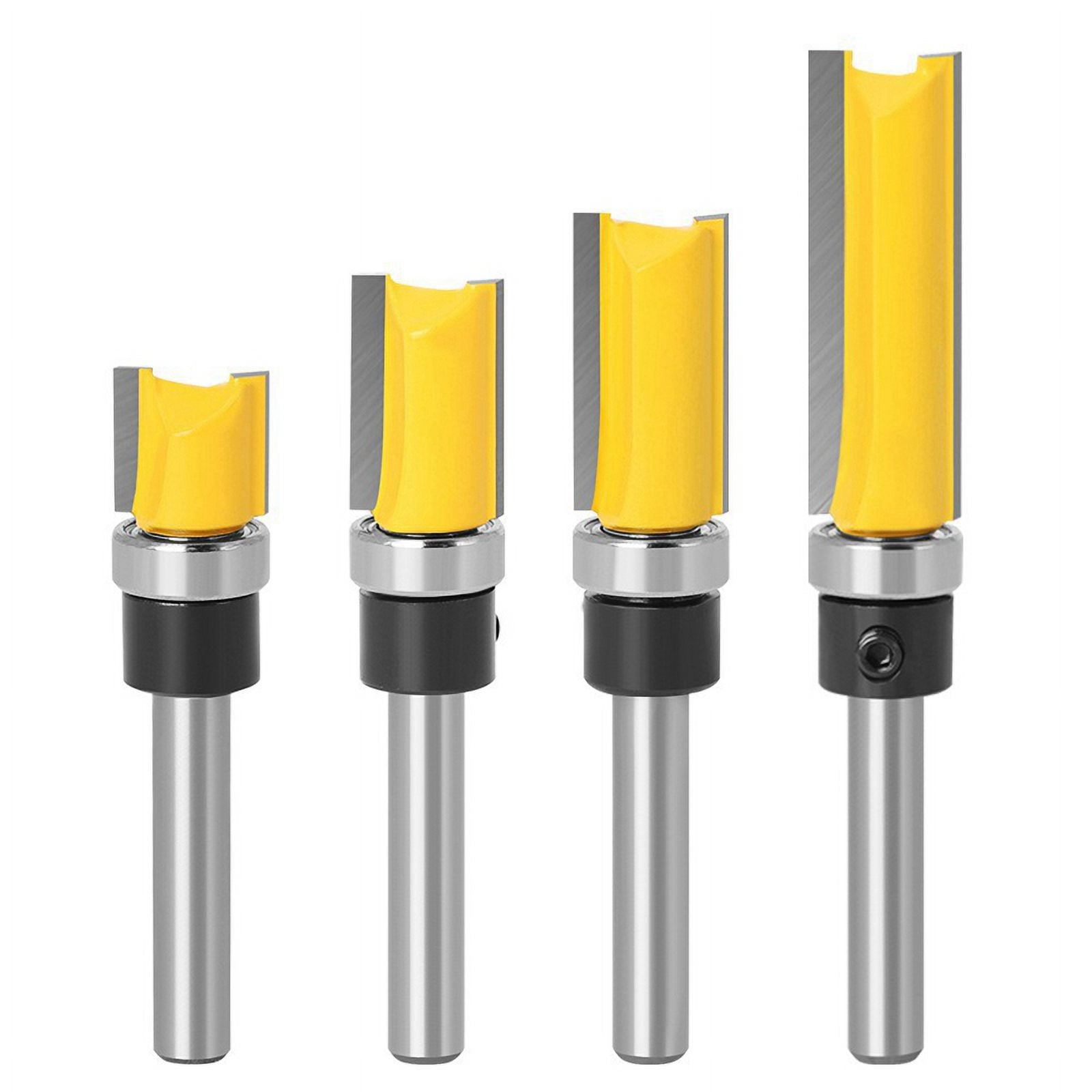 TOP! 1/4 Inch Shank Flush Trim Router Bit Set, Set Bits Carbide Wood ...
