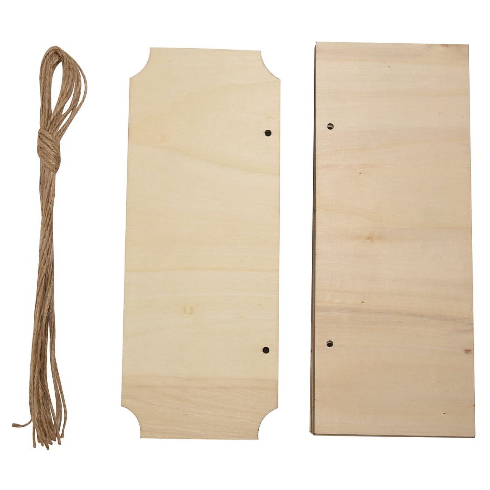 TOP! 10 Pieces Unfinished Hanging Wood Sign Rectangle Blank Wooden ...