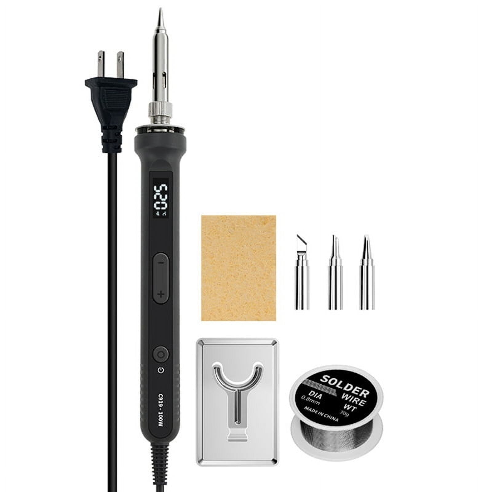 100W Digital Electric Soldering Iron Kit Temperature Adjustable LCD ...