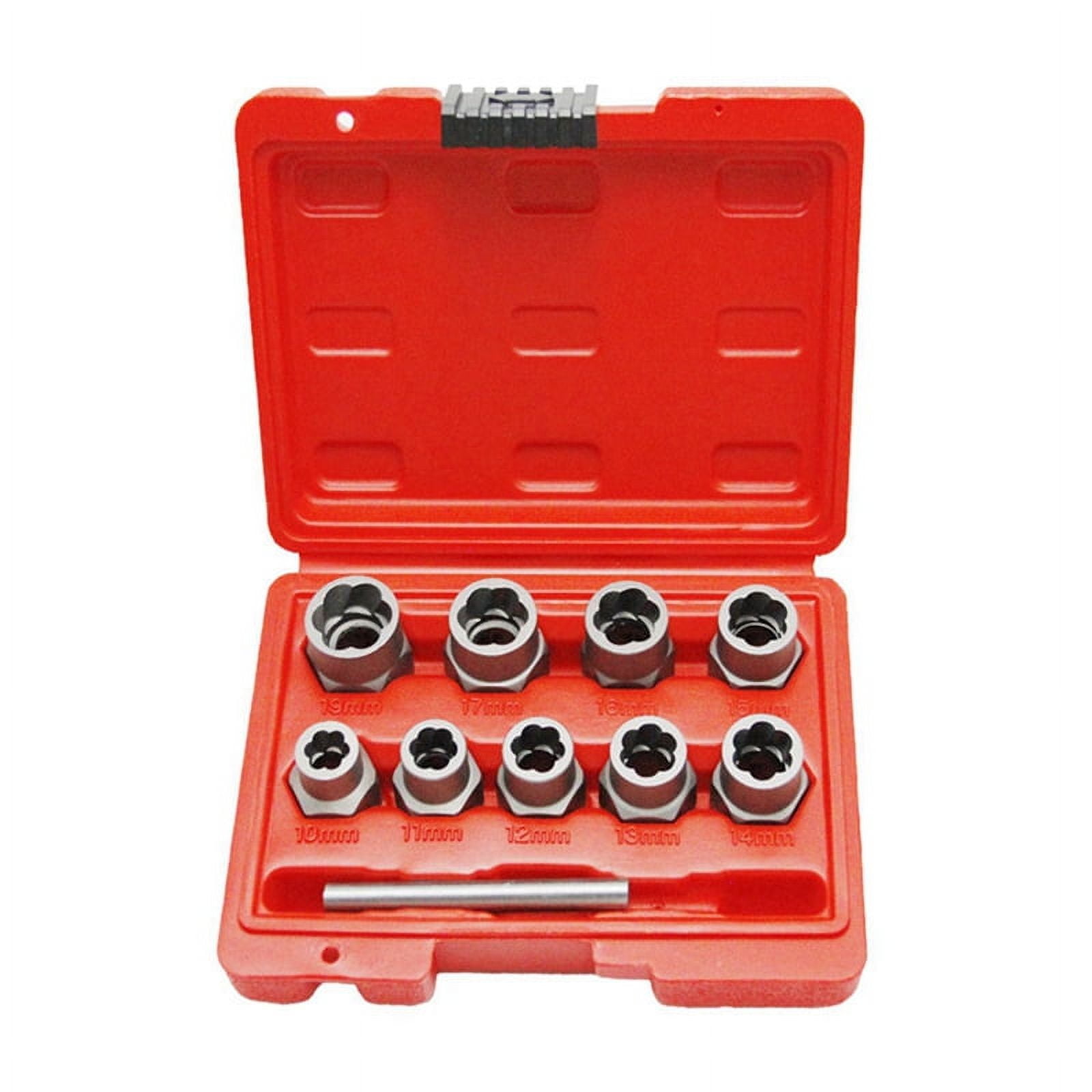 TOP! 10pc Nut Extractor 1/2 Square Hole Air Cannon Electric Wrench Use Sliding to Remove Red Box ...
