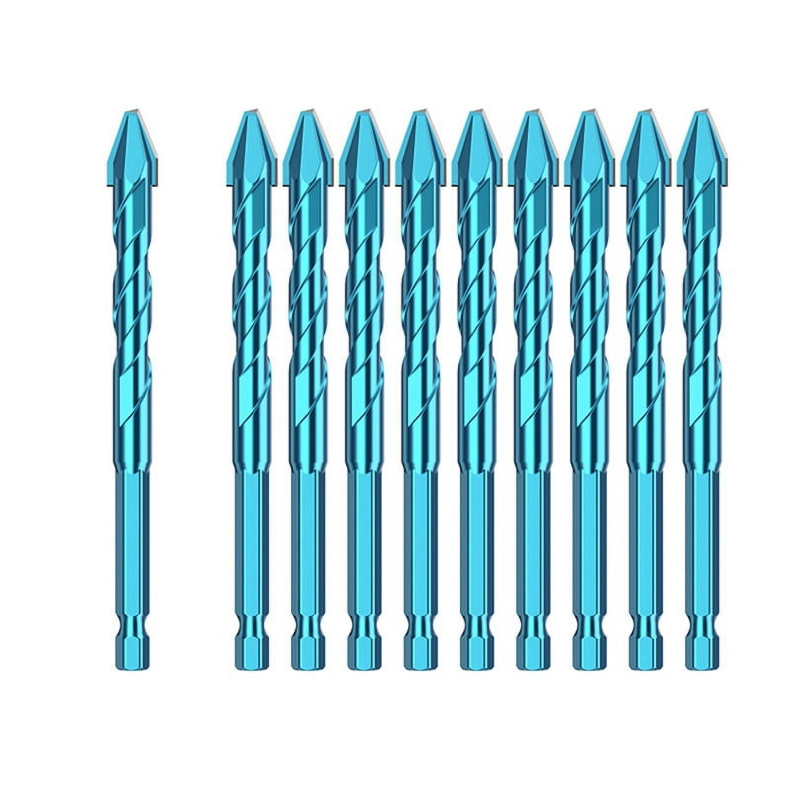 TOP! 10pcs Tile Bit Blue Spade Drill Set High Hardness Eccentric ...