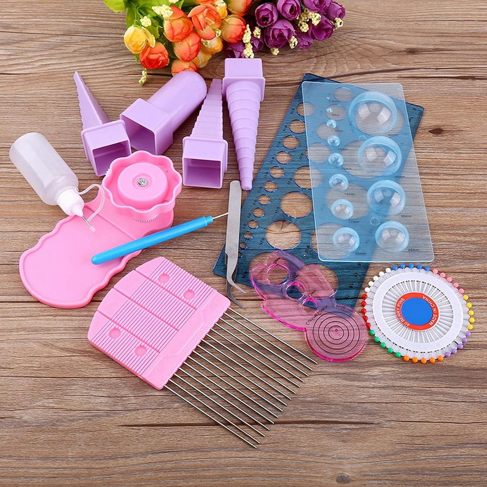 TOP! 11 in 1 Paper Quilling Border Tools Kit Crafts Crimper Comb Ruler ...