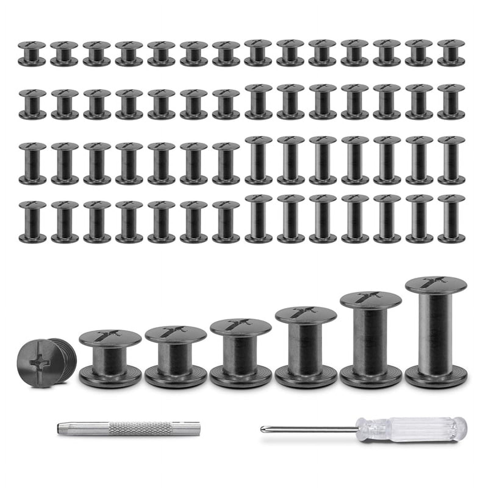 TOP! 120 Sets Leather Rivet Binding Screws Hardware Fasteners for Belts ...