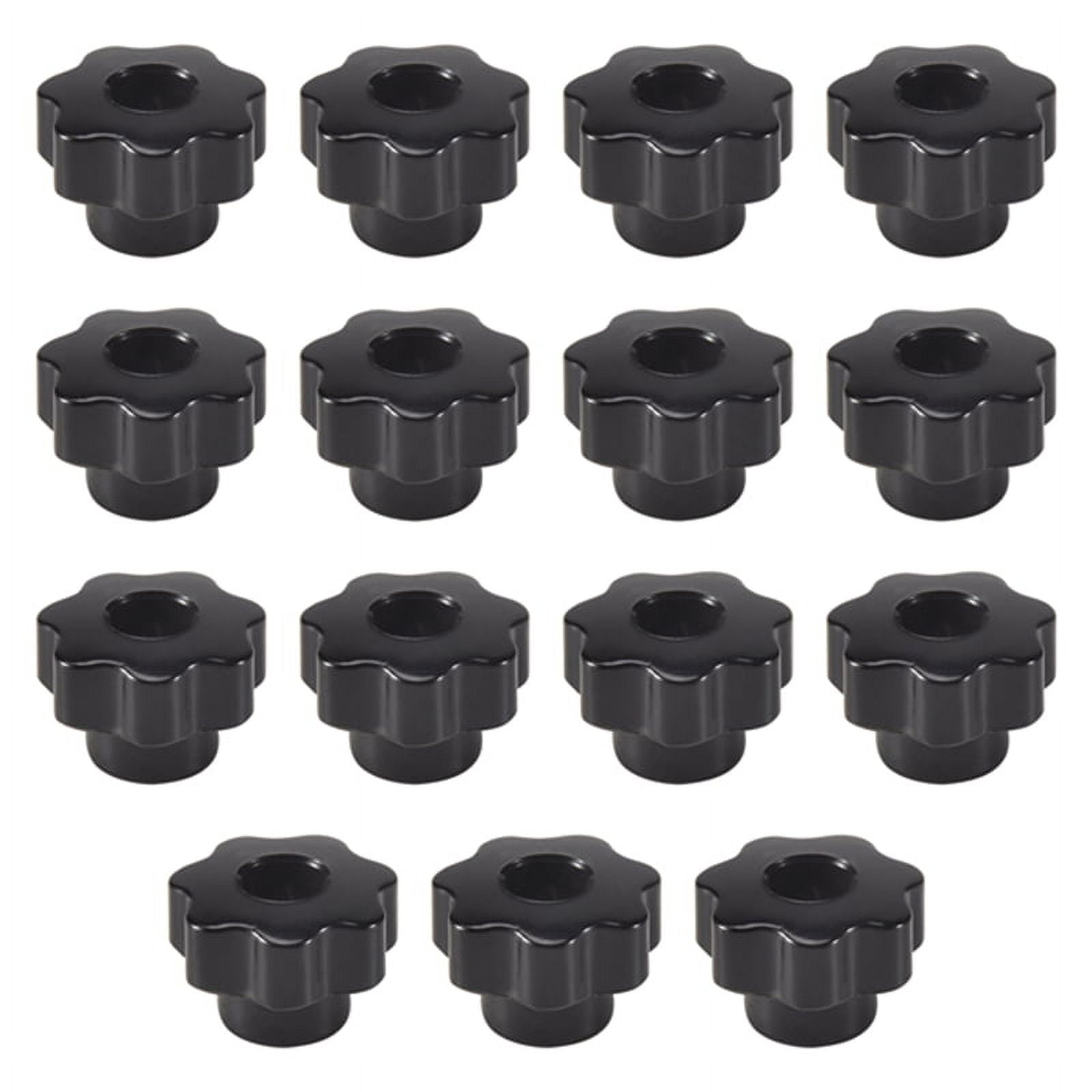 TOP! 15Pcs M6 Star Knob Clamping Handle Nut Through Hole Set Brass Female Threaded Screw on Grip ...