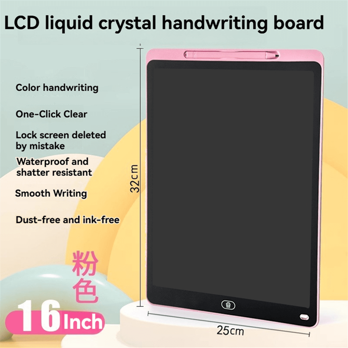 TOP! 16 Inch Color Font LCD Writing Tablet Digital Drawing Handwriting ...