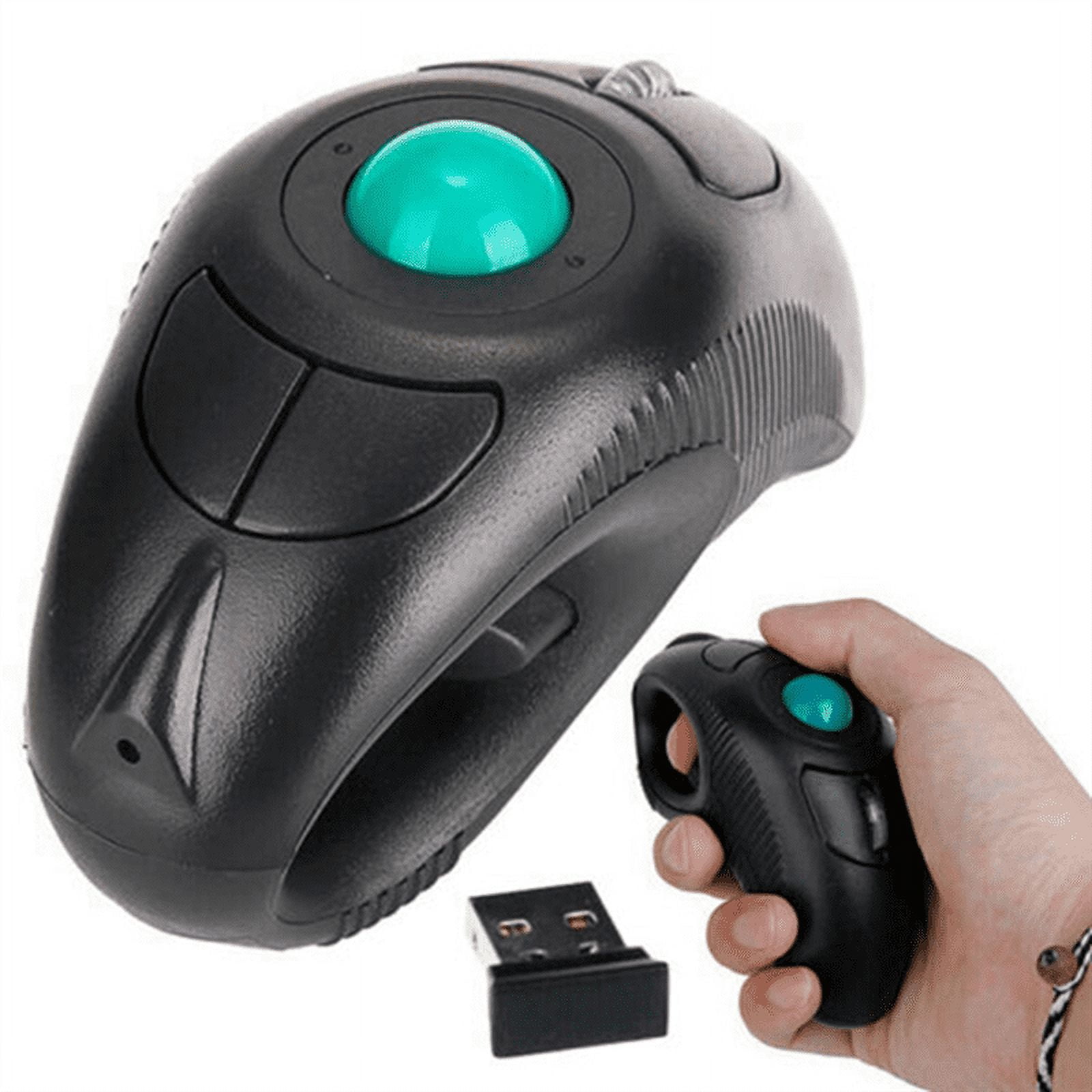 TOP! 2.4G Wireless Air Mouse Ergonomic Trackball Handheld Finger USB ...