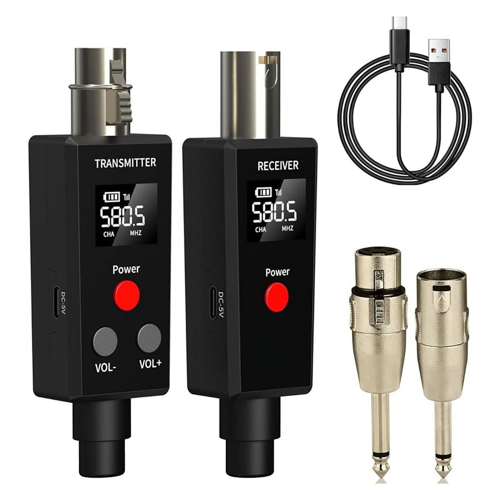 TOP! 2.4GHz UHF Wireless Microphone System XLR Mic Adapter 6 Channels ...