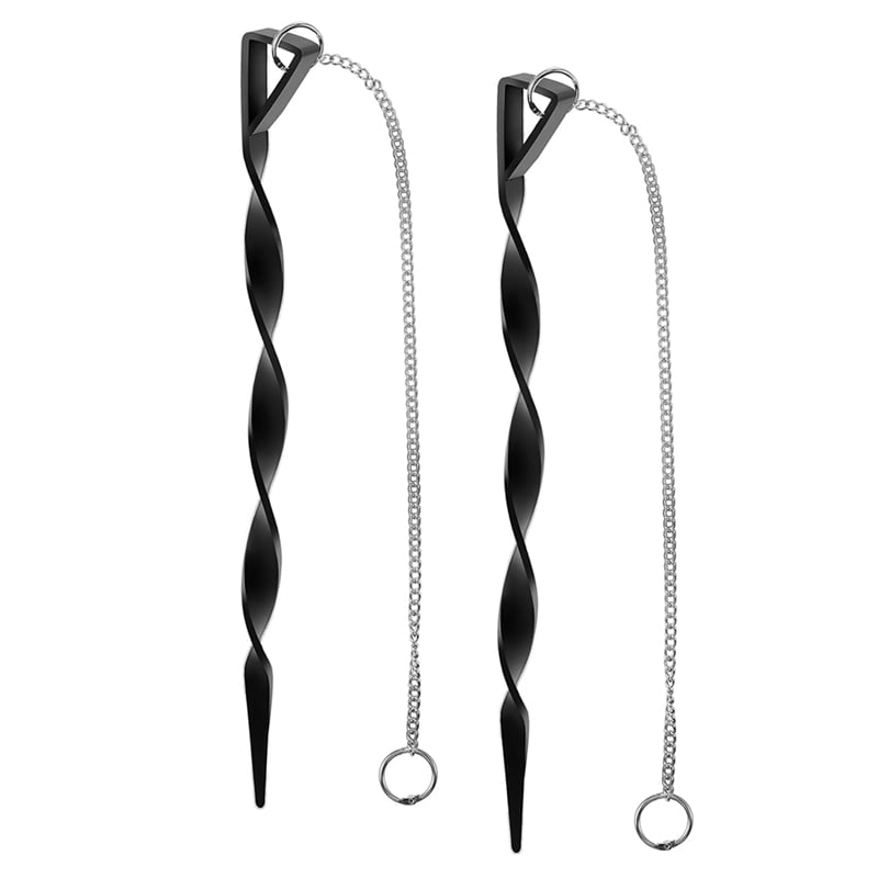 TOP! 2 Pieces Heavy Duty Iron Rain Chain Stakes 13 Inch Spiral Anchors ...