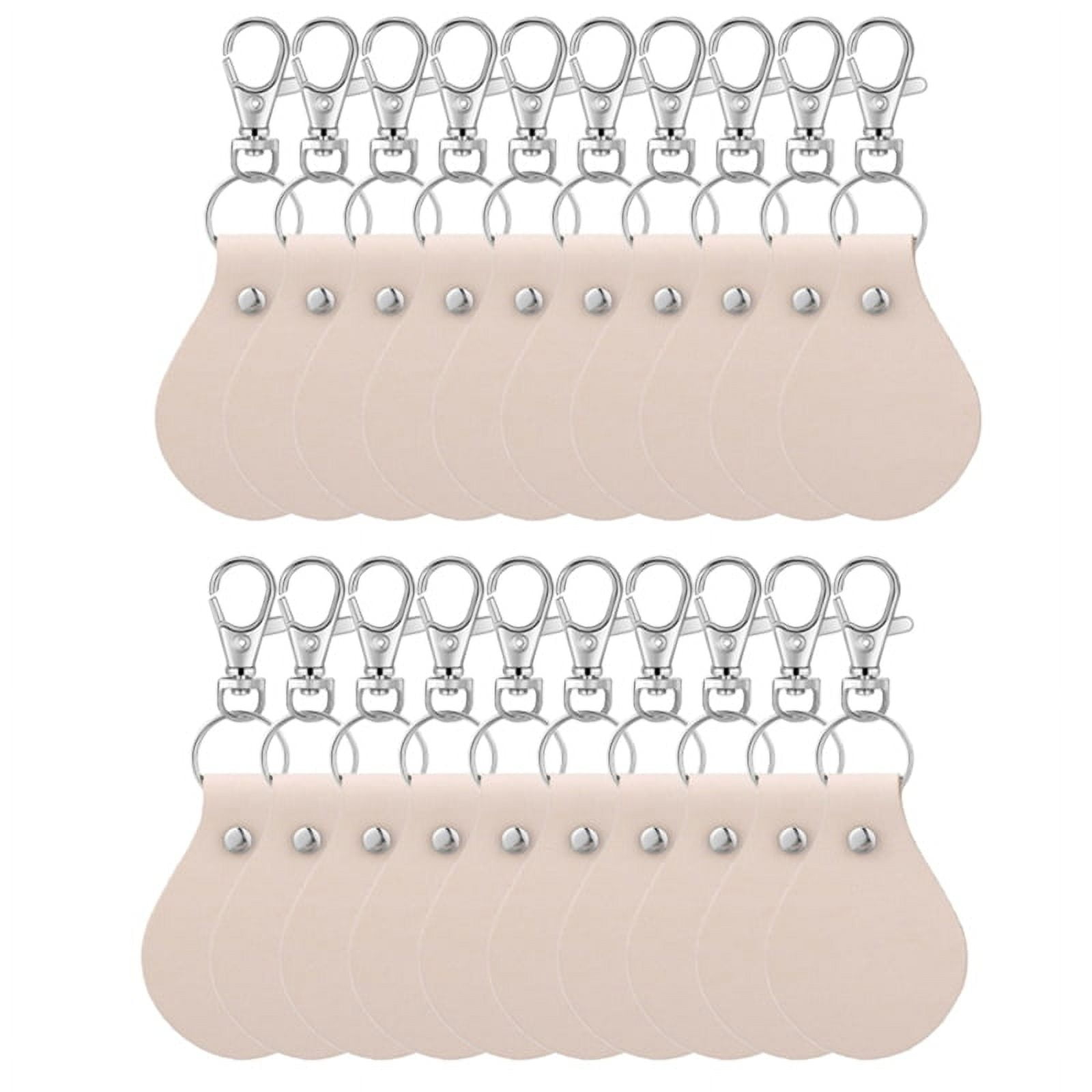 TOP! 20 Pieces PU Leather Key Fob Kits Blank Keychains for Laser ...