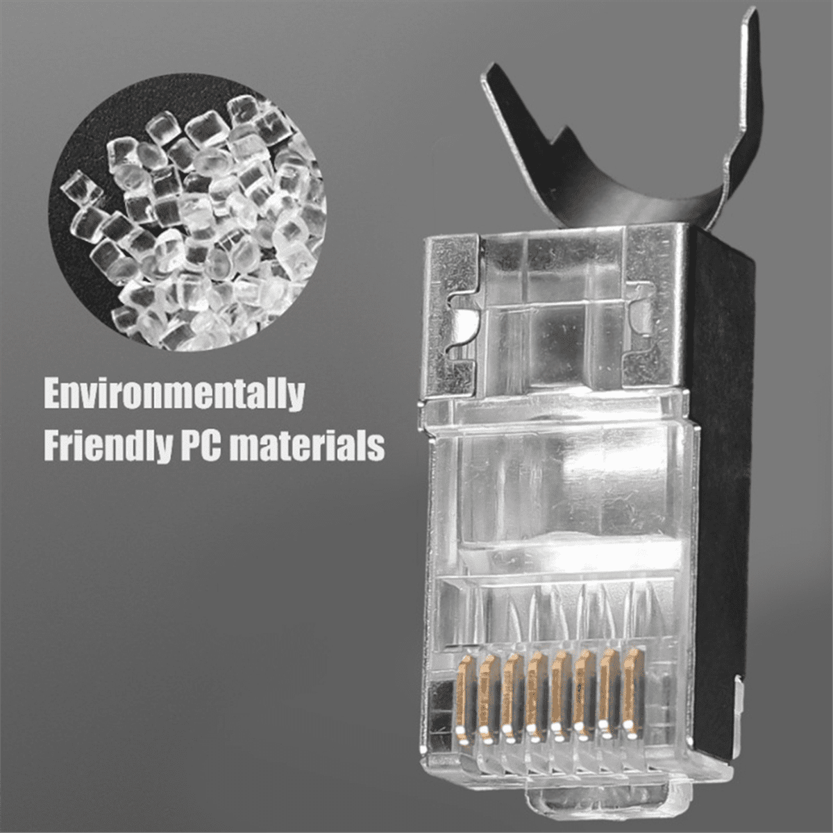 TOP! 20pcs CAT7 Metal Shielded RJ45 Connector Ethernet Cable Plug CAT 7 ...