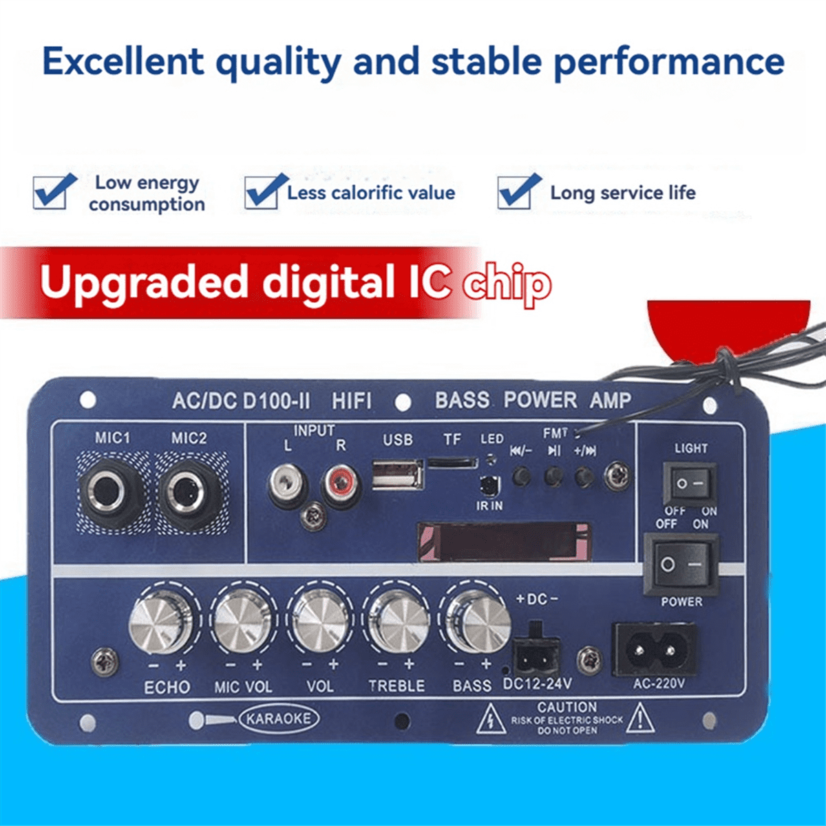 TOP! 220V 12V Digital Bluetooth Amplifier Board Subwoofer Dual ...