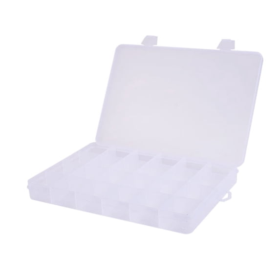 24 Compartments Plastic Box Case Jewelry Bead Storage Container Craft ...