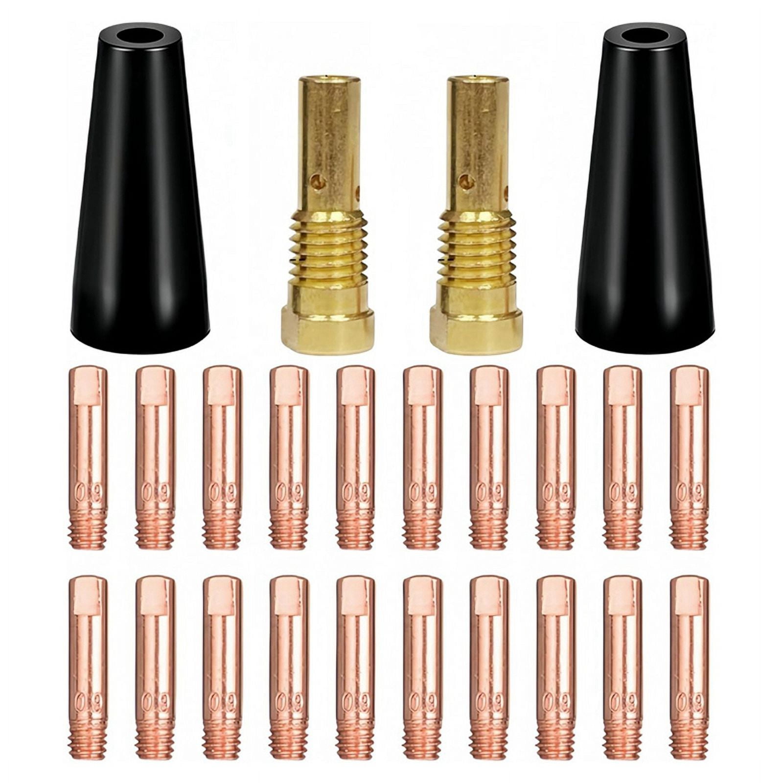 TOP! 24PCS Flux Core Gasless Nozzles Welding- Accessory Kit,MIG Welding ...