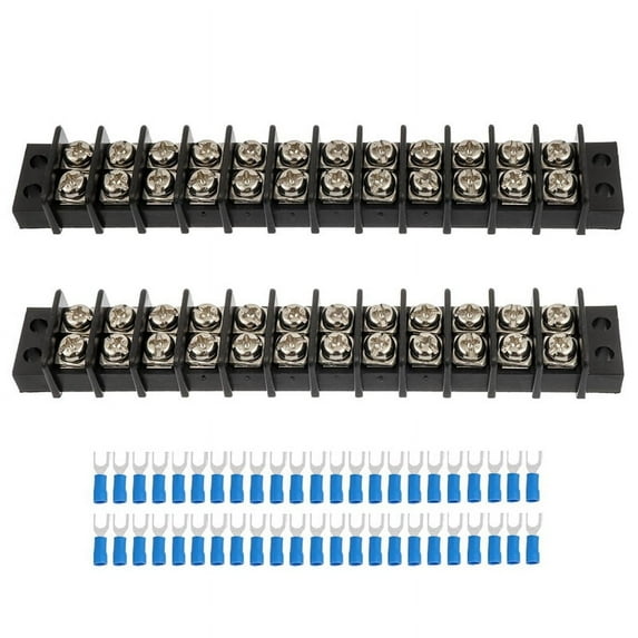 TOP! 2PCS 12 Circuits Positions Terminal Block 20-30A 200-450V Dual Row ...