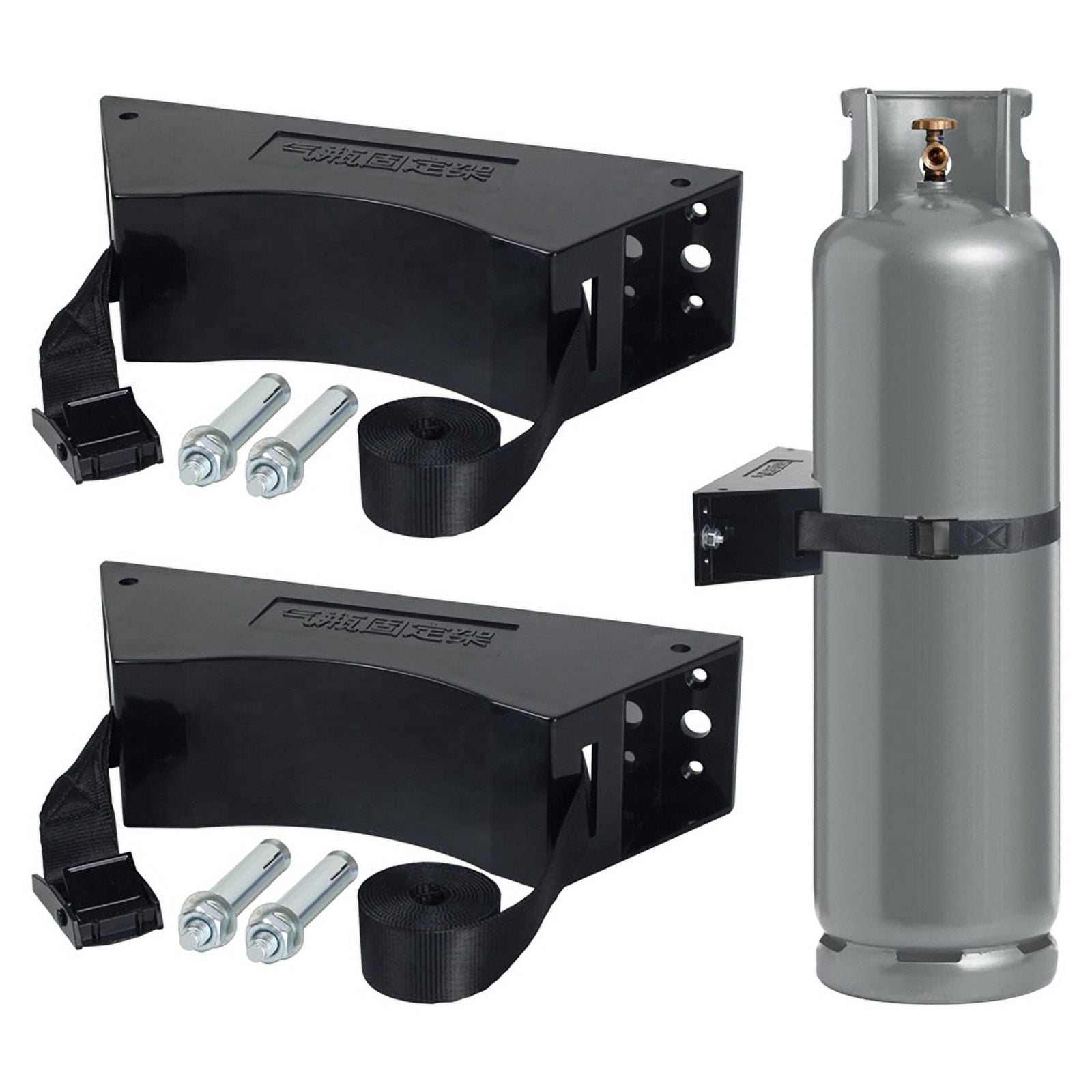 TOP! 2PCS Propane Tank Holder Mount Gas Cylinder with Screws and Safety ...