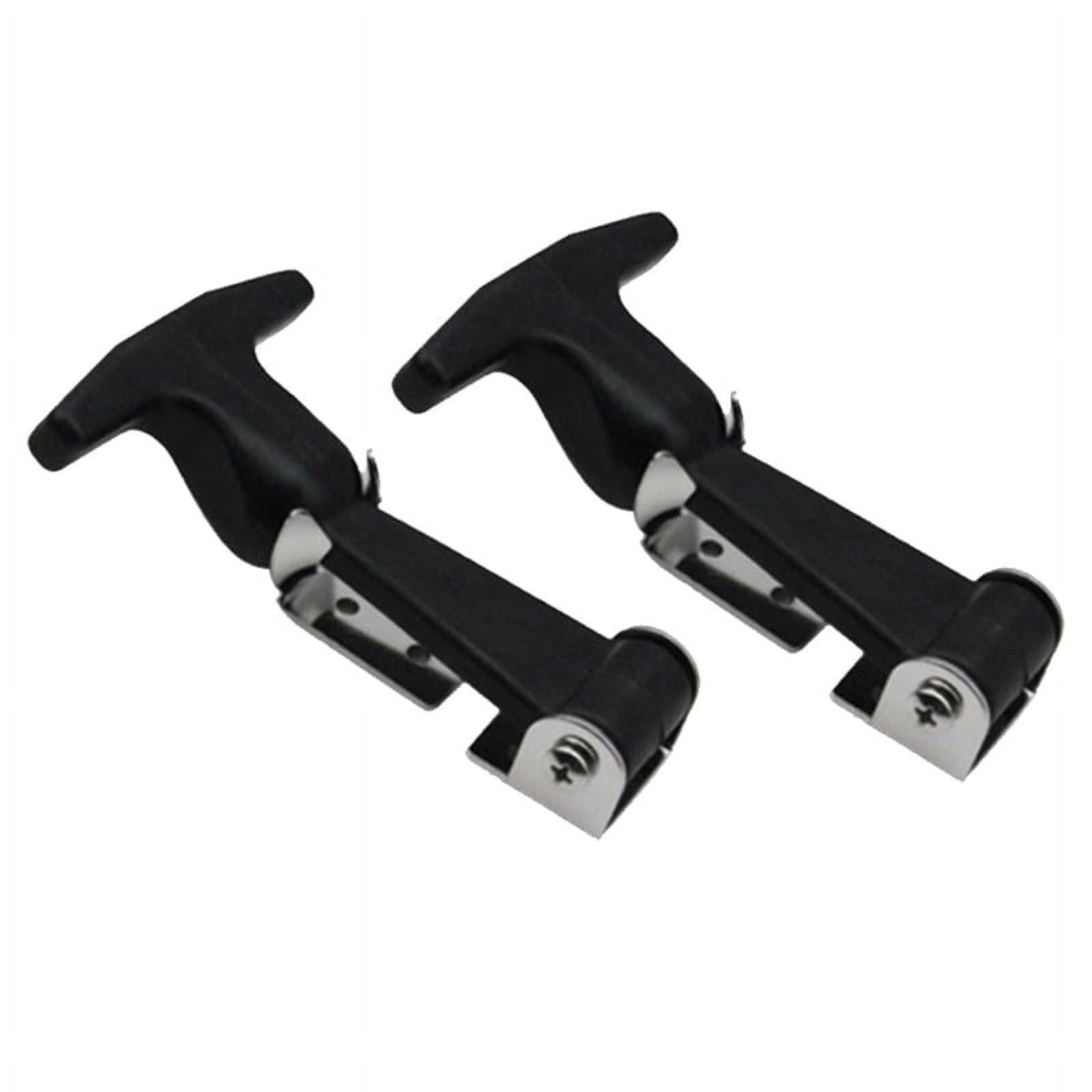 TOP! 2Pcs Stainless Steel Rubber Hood Catch Flexible T-Handle Hasp Draw ...