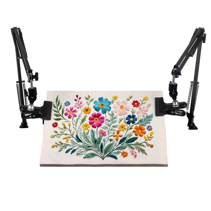 TOP! 2pc Adjustable Embroidery Hoop Holder Rotating Folding for Hoop ...