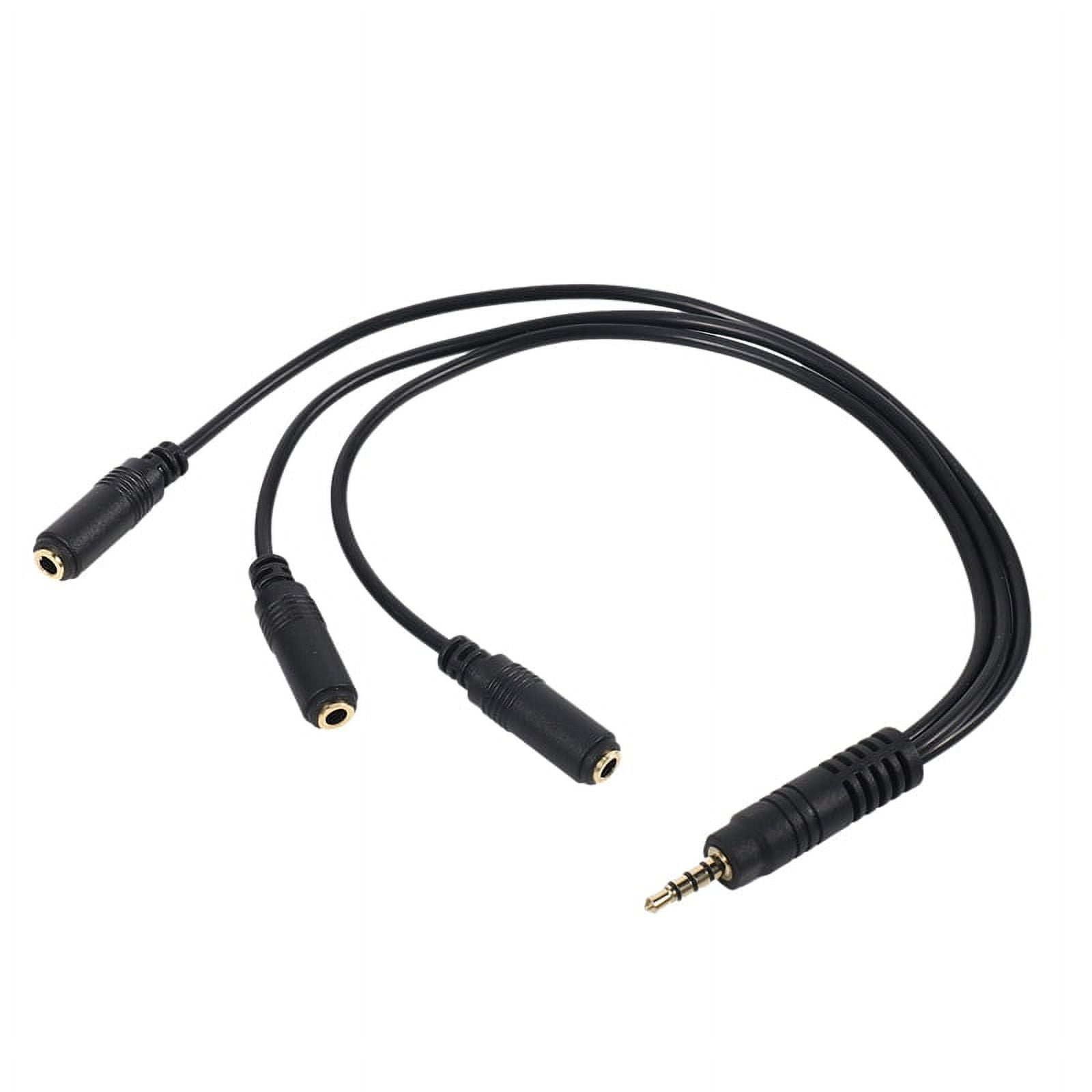 3.5mm Stereo Audio Splitter Cable Gold Plated (1/8 inch) TRRS Plug Male ...