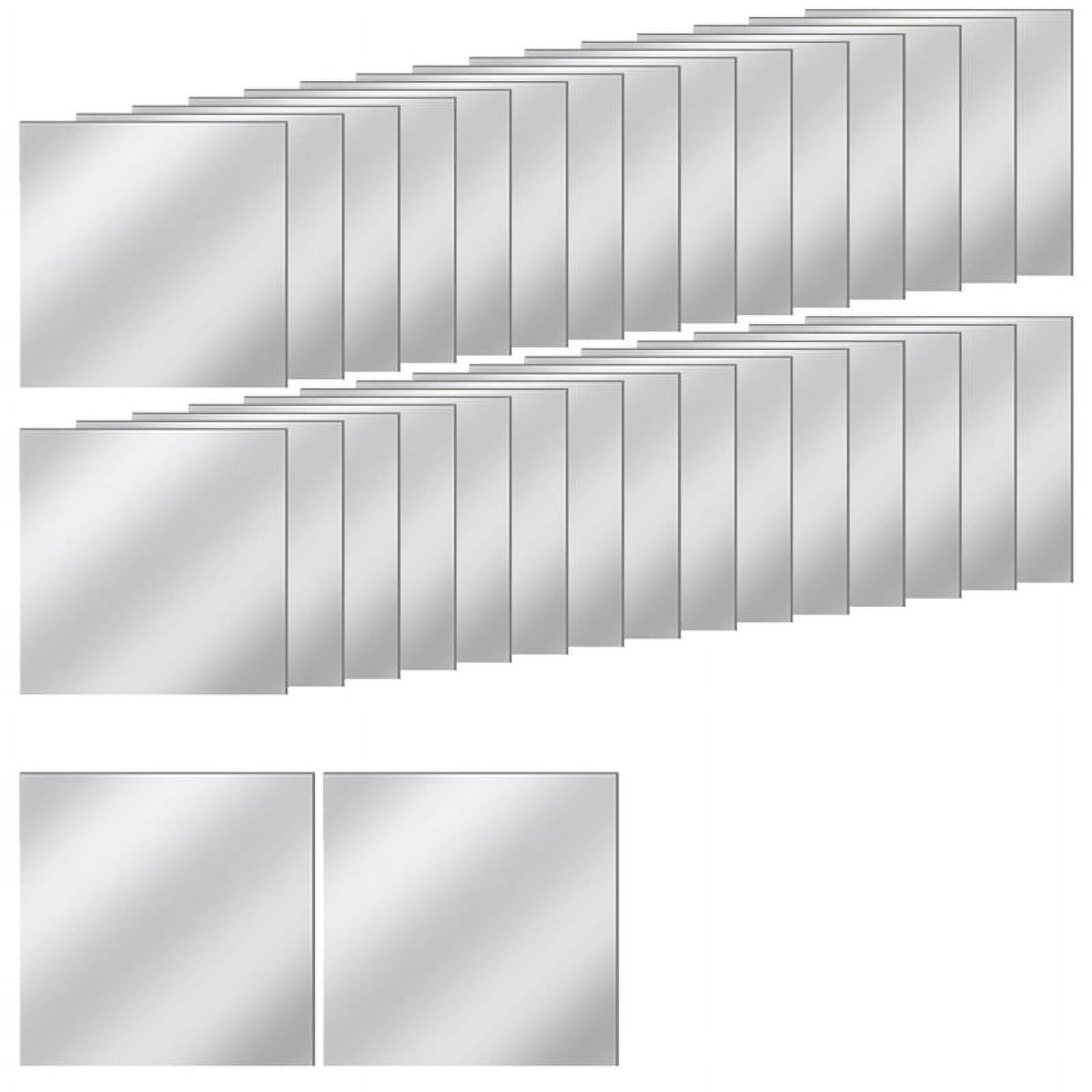 TOP! 30 PCS Acrylic Mini Mirror Tiles Self Adhesive, 4 Inches Square ...