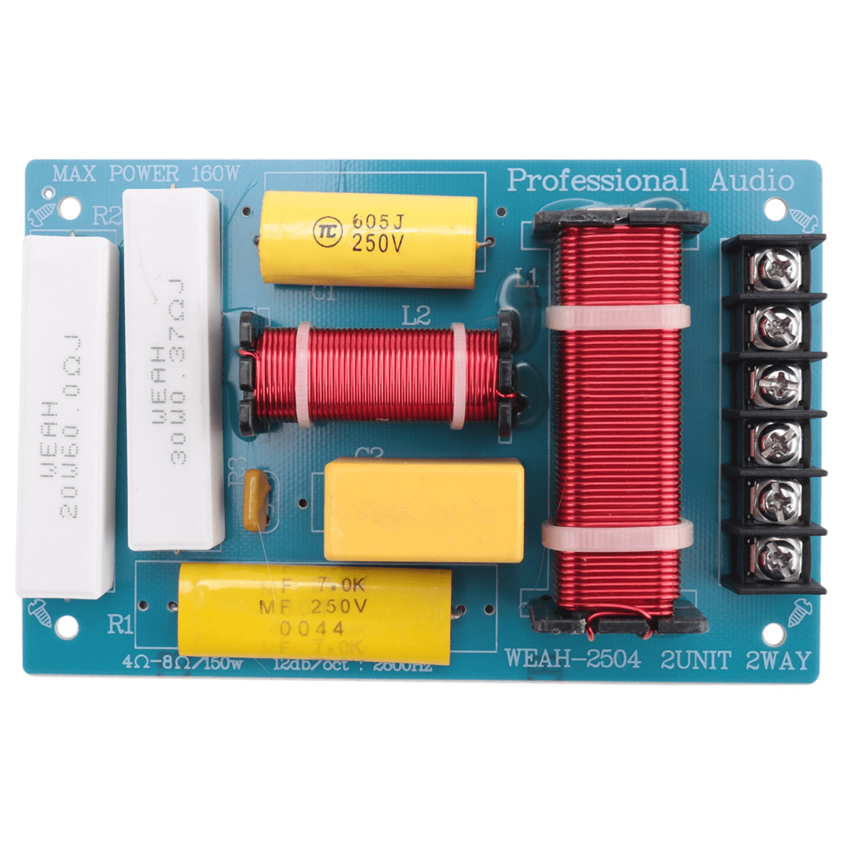 TOP! 350W 2-Way Audio Speaker Crossover 3200Hz High and Low Frequency Divider Hifi Fidelity ...