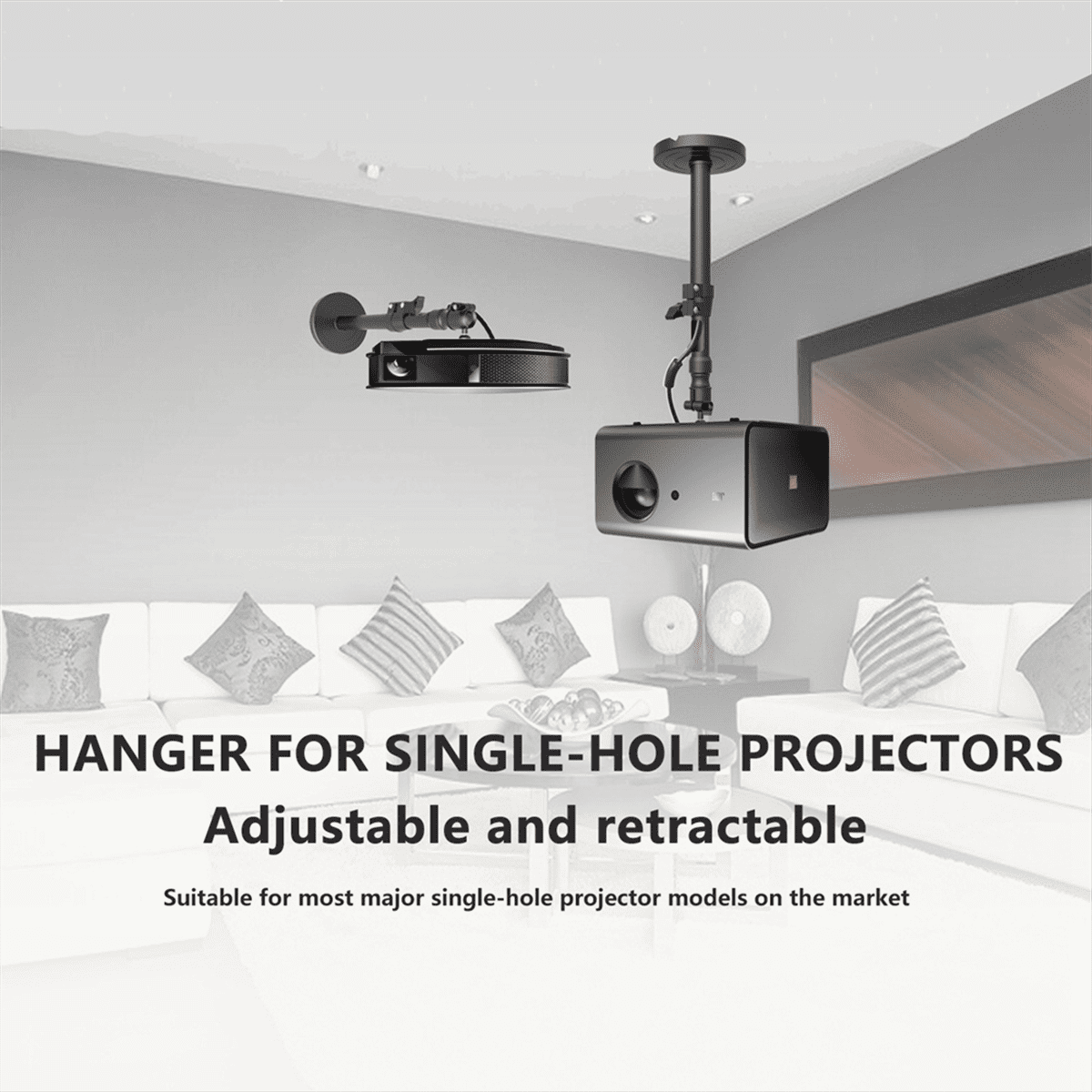 TOP! 360°Adjustable Projector Hanger Mount Bracket Metal Wall 1/4 ...