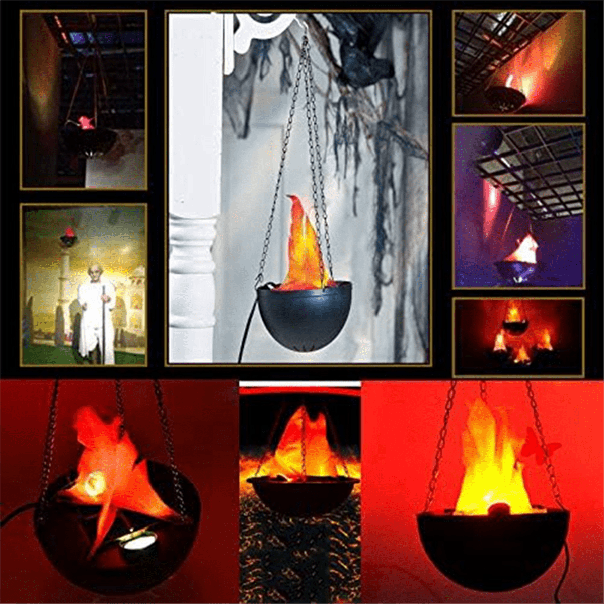 TOP! 3D Fake-Fire Light, Hanging LED Flame Artificial Silk Stage Effect ...