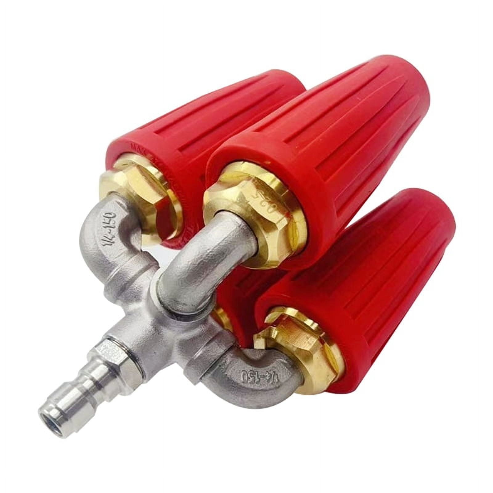 TOP! 4-In-1 Turbine Nozzle Pressure Washer,2.0 Orifice Quadruple,360° Swivel Nozzle,1/4inch ...