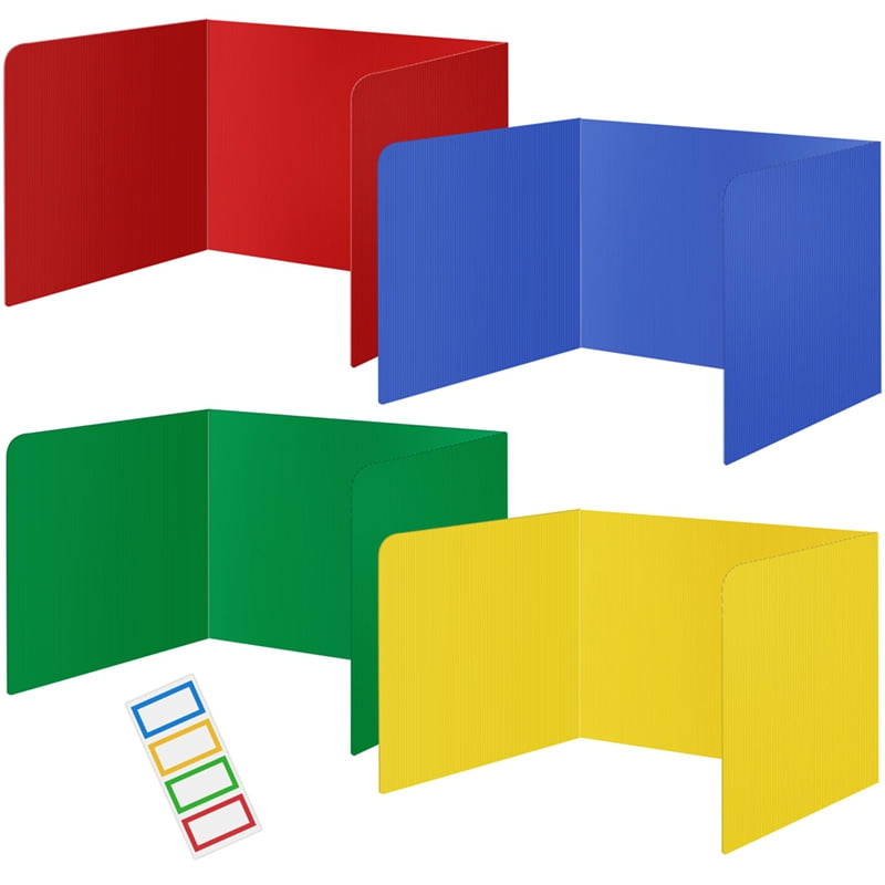 TOP! 4 Pack Colorful Privacy Floders for Student Desks - Plastic ...