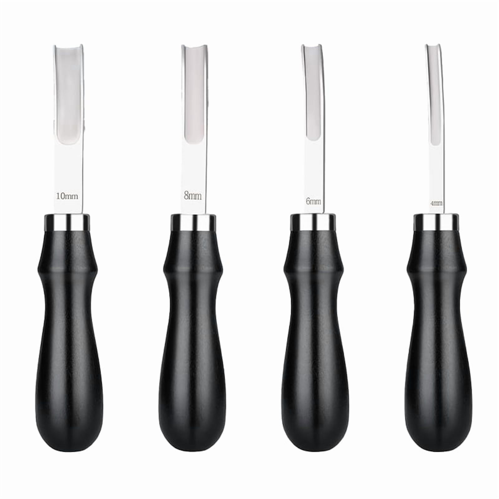TOP! 4 Size Leather Edge Bevelers Tool Set, Wide Mouth Skiving Knife ...