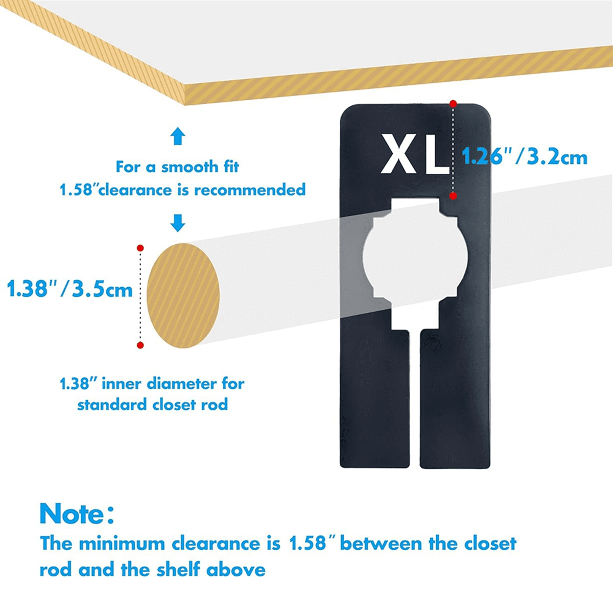 TOP! 40 Pack Rectangular Black Plastic Clothing Size Closet Rack ...