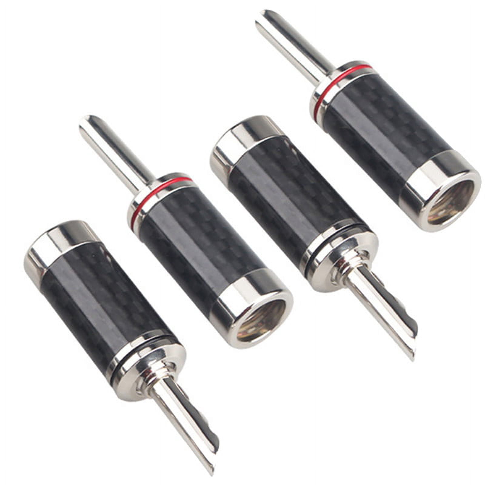 TOP! 4PCS Banana Plugs HIFI DIY Carbon Fiber Electrical Audio Speaker ...