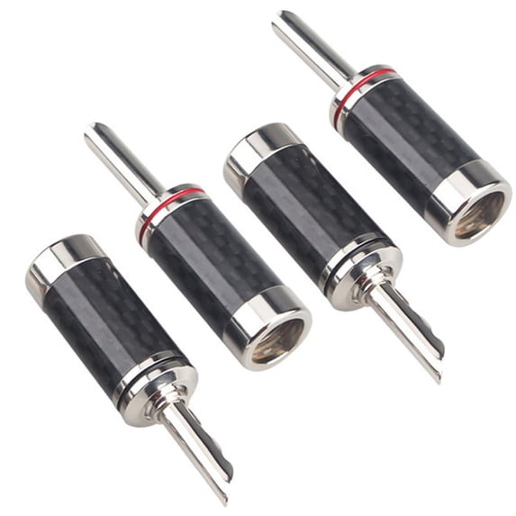 TOP! 4PCS Banana Plugs HIFI DIY Carbon Fiber Electrical Audio Speaker ...