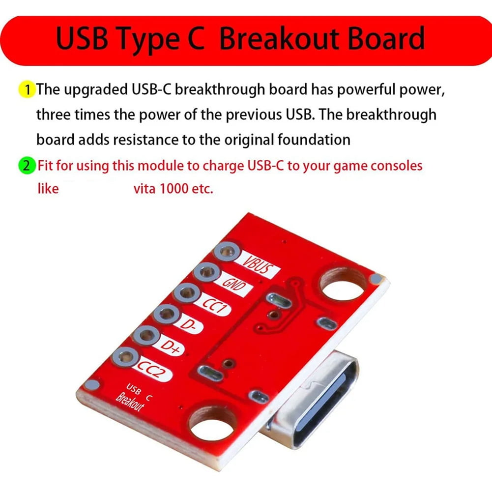 TOP! 5PCS/Lot USB Type-C Breakout Board Serial Basic Female Connector ...