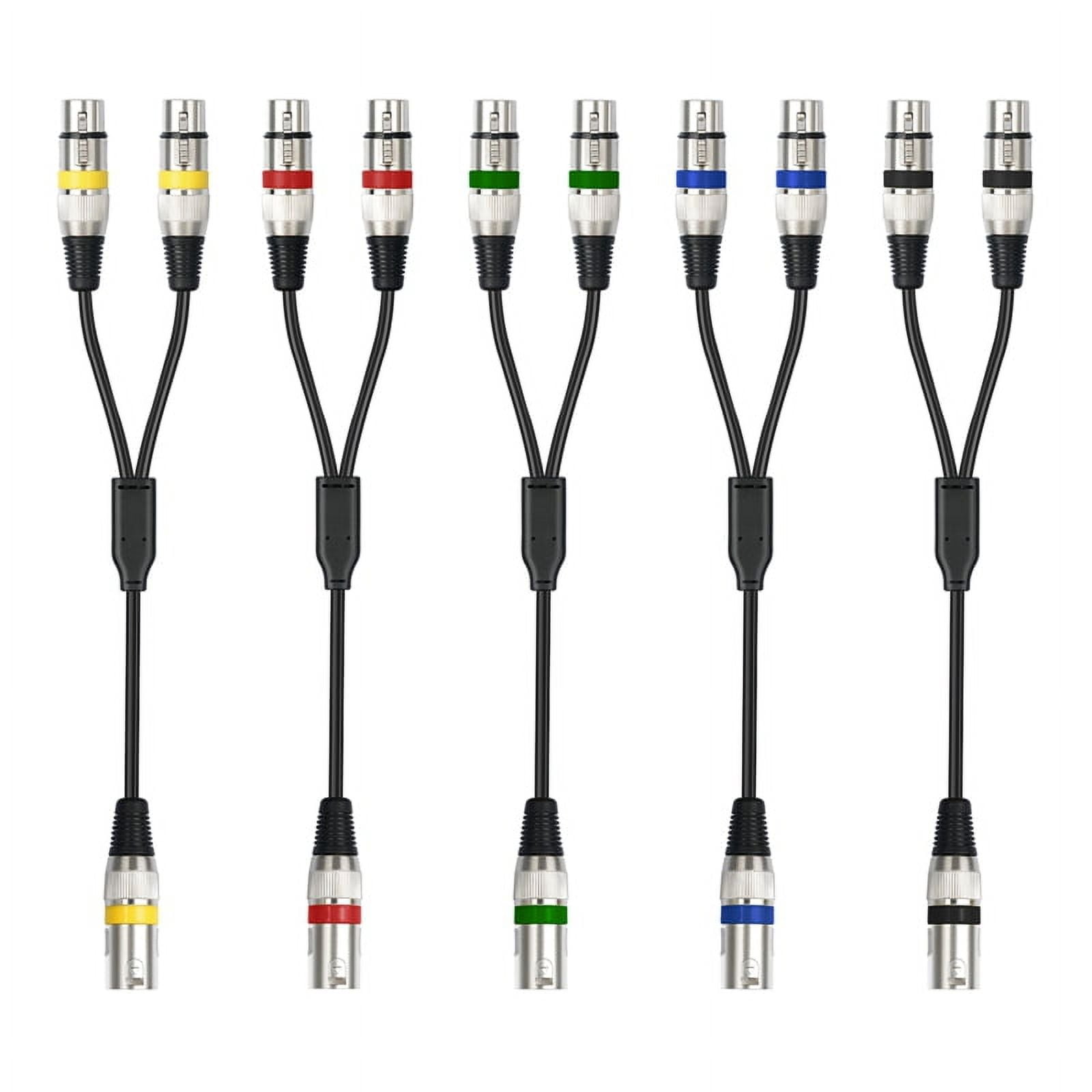 TOP! 5Pack 1.6FT XLR Female to Dual Male Y Splitter Cable, 1 2 for ...