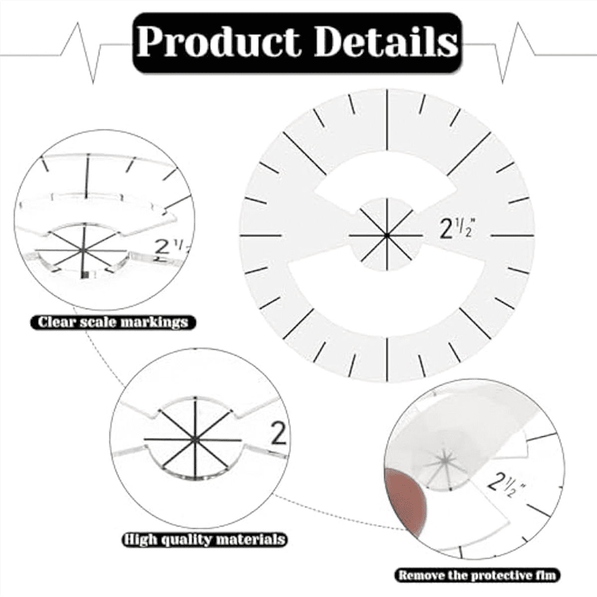 TOP! 5Pcs Circle Ruler Quilting Template Set Templates for Rulers ...