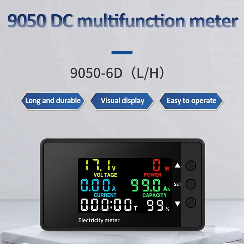 TOP! 6-In-1 Voltmeter Ammeter DC 7.5-100V Wattmeter LED Digital ...